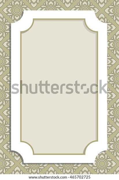 Vintage Menu Border Frame On Beautiful: vector de stock (libre de ...