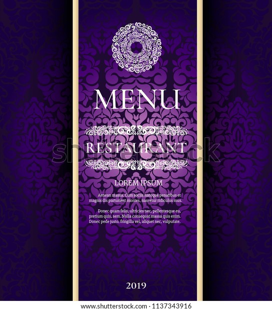 Vintage Menu Card Frame Border Eleegant: vector de stock (libre de ...