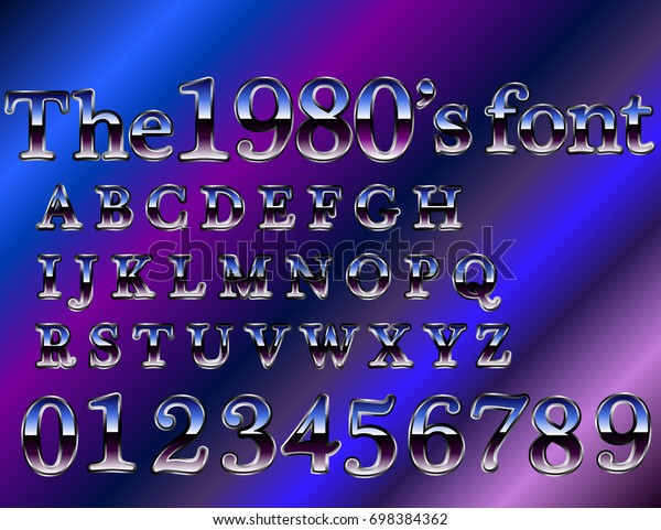 Vintage Metal Font Stock Vector (Royalty Free) 698384362 | Shutterstock