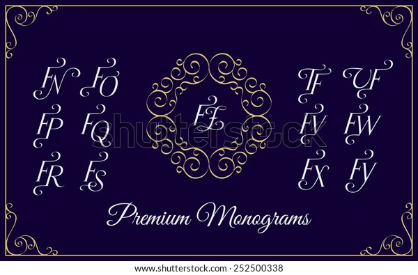 Vintage Monogram Design Template Combinations Capital Stock Vector ...
