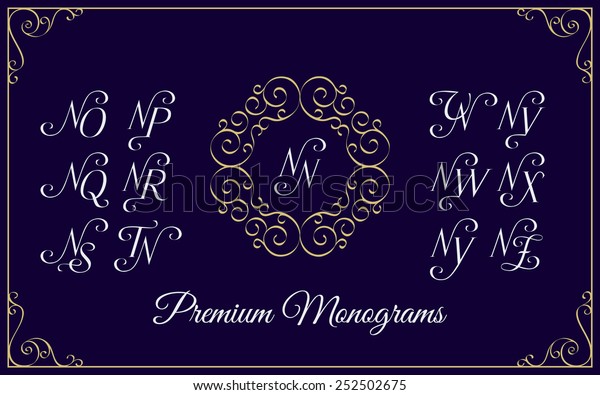 Vintage Monogram Design Template Combinations Capital Stock Vector ...