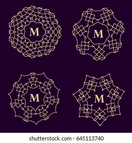 Vintage Monogram Design Template One Letter Stock Vector (Royalty Free ...