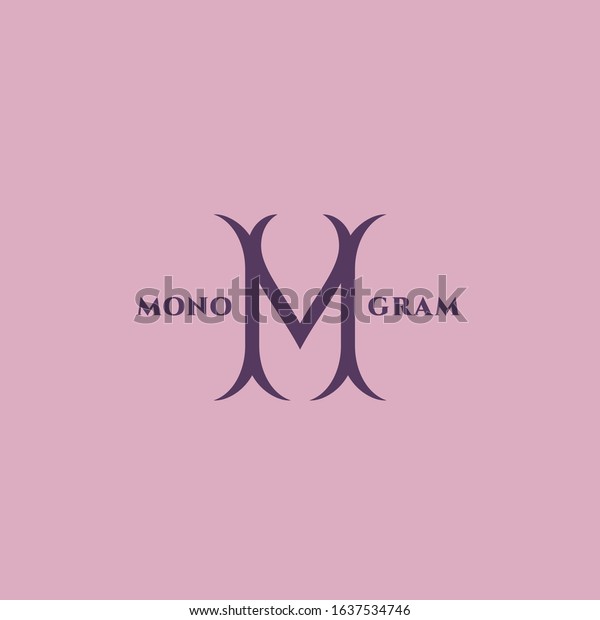 Vintage Monogram Letter M Design Template Stock Vector (Royalty Free ...