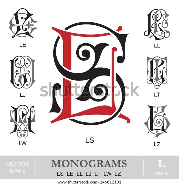 Vector de stock (libre de regalías) sobre Monogramas de la cosecha LS ...