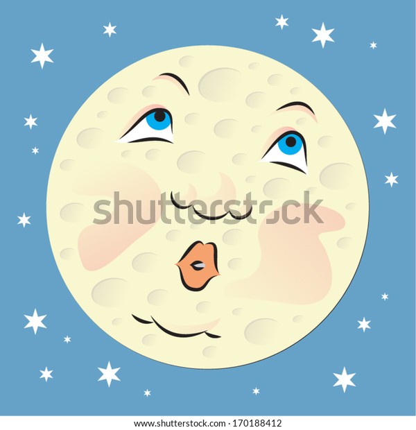 Vintage Moon Illustration Stock Vector (Royalty Free) 170188412 ...