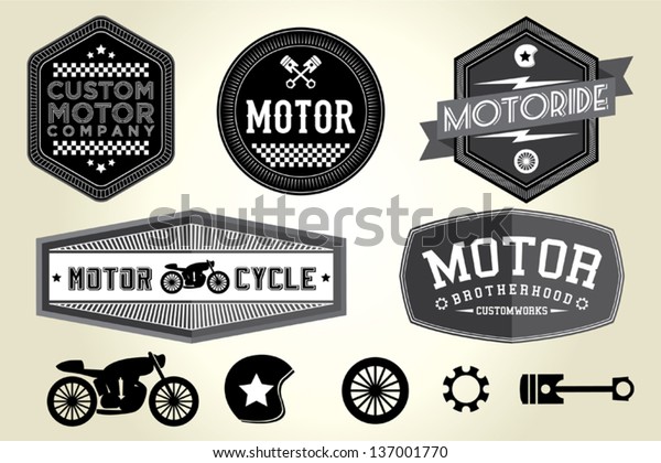 Vintage Motorcycle Badge Stock Vector (Royalty Free) 137001770