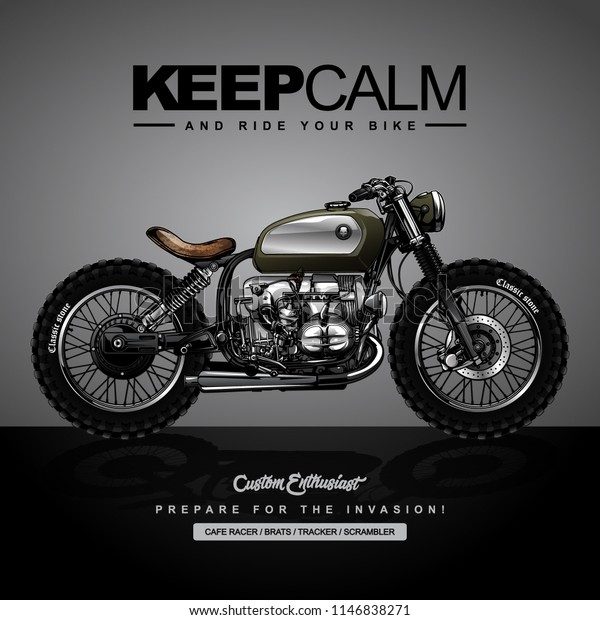 Vintage Motorcycle Poster Stock Vector (Royalty Free) 1146838271 ...