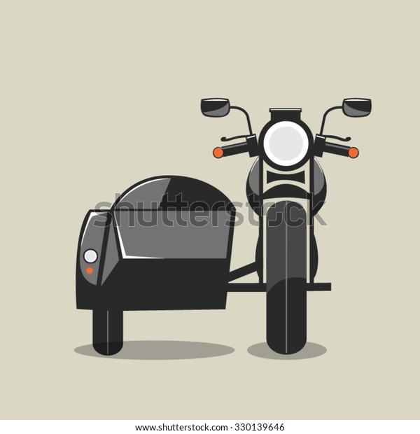Vintage Motorcycle Side Car Stock Vector (Royalty Free) 330139646