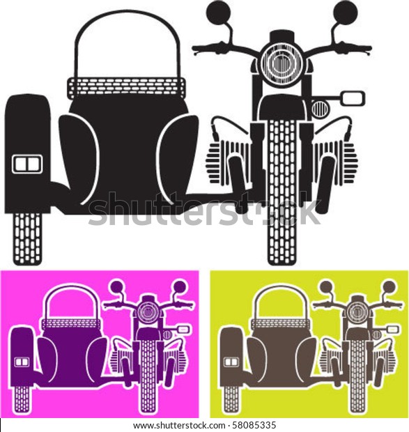 Vintage Motorcycle Side Car Stock Vector (Royalty Free) 58085335 ...