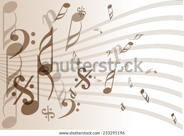 Vintage Music Notes Paper Stock Vector (Royalty Free) 233295196