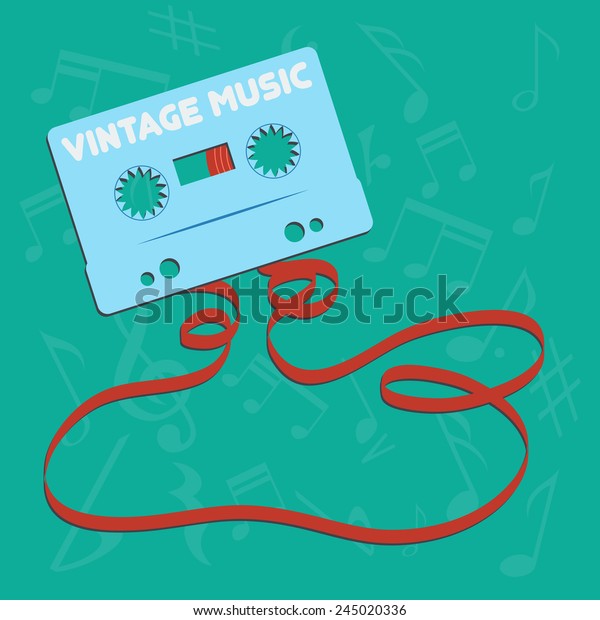 Vintage Music Vector Flat Design Stock Vector (Royalty Free) 245020336 ...