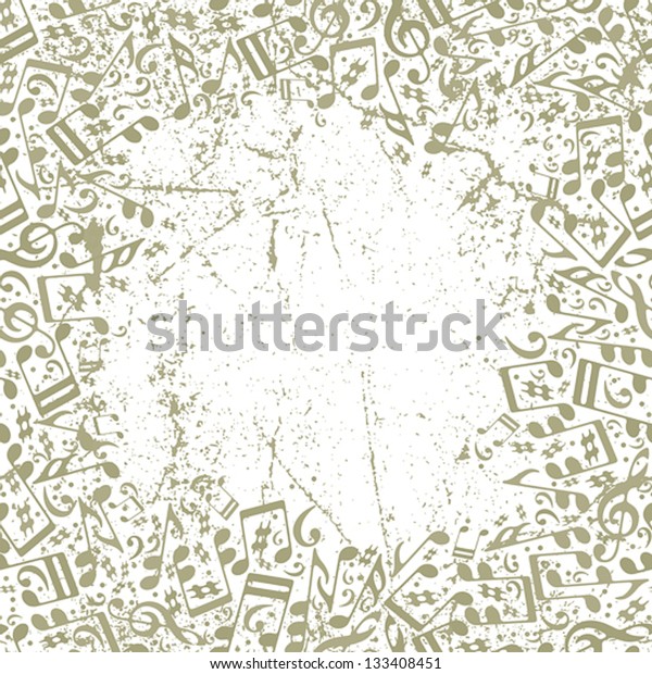 Vintage Musical Background Notes Grunge Texture Stock Vector (Royalty ...