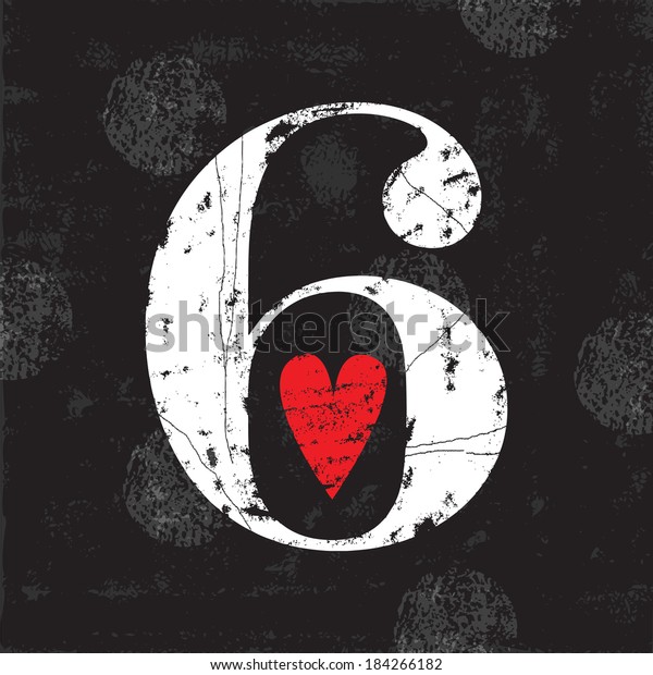 Vintage Number 6 Vector Eps10 Grunge Stock Vector (Royalty Free) 184266182