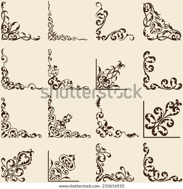 Vintage Old Book Corner Set On Stock Vector (Royalty Free) 210656920
