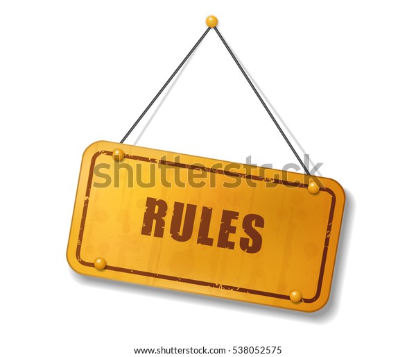 Vintage Old Gold Sign Rules Text Stock Vector (Royalty Free) 538052575