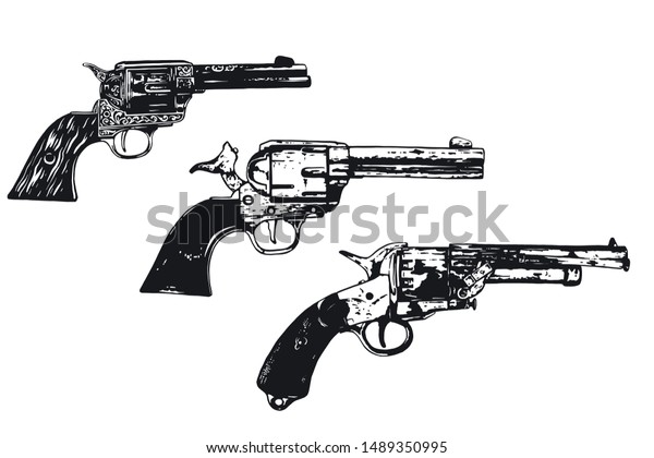 Vintage Old Gun Concept Isolated Vector Stock Vector (Royalty Free ...