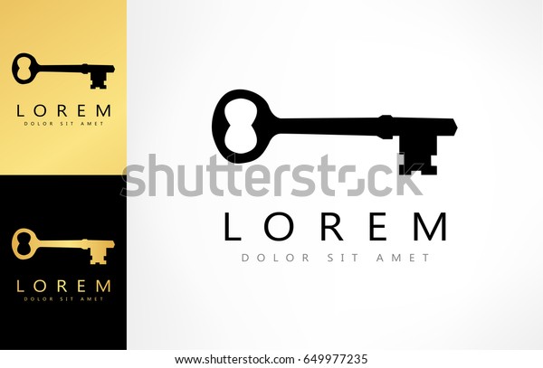 Vintage Old Key Logo Stock Vector (Royalty Free) 649977235