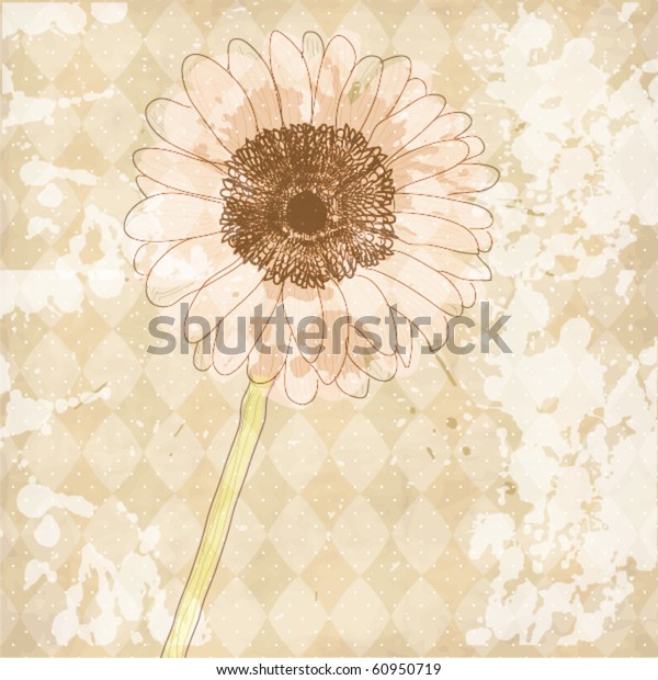 Vintage Old Paper Background Flower Vector Stock Vector (Royalty Free ...