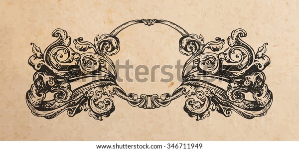 Vintage Old Paper Texture Victorian Vignette Stock Vector (Royalty Free ...