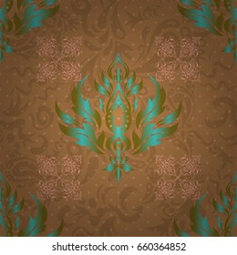 Vintage Ornamental Background Victorian Pattern Brown Stock Vector ...