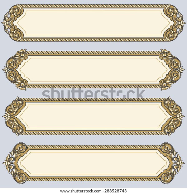 Vintage Ornate Labels Stock Vector (Royalty Free) 288528743