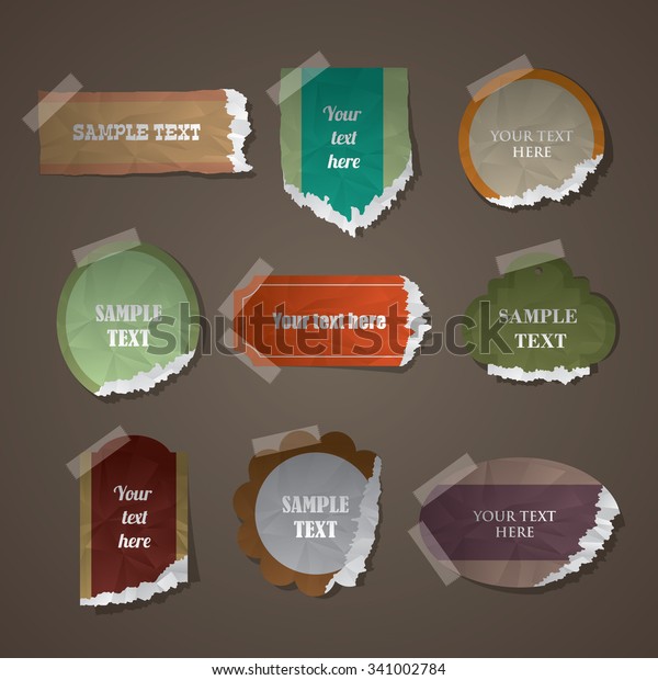 Vintage Paper Stickers Stock Vector (Royalty Free) 341002784 | Shutterstock