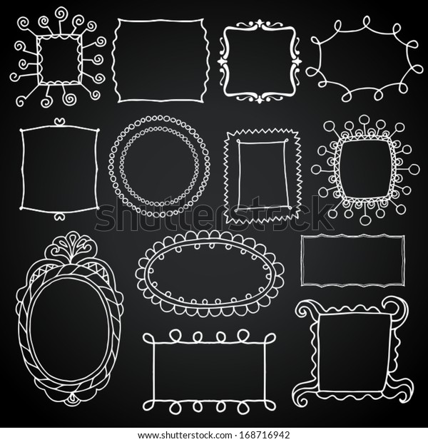 Vintage Photo Frames Set Chalkboard Vector: เวกเตอร์สต็อก (ปลอดค่าลิขสิทธิ์) 168716942 ...