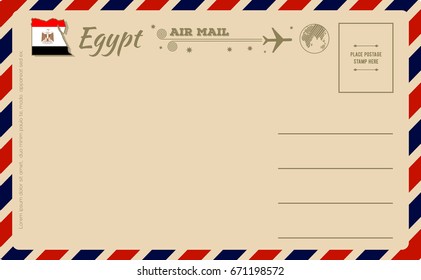 Vintage Postcard Map Egypt Stock Vector (Royalty Free) 671198572 ...
