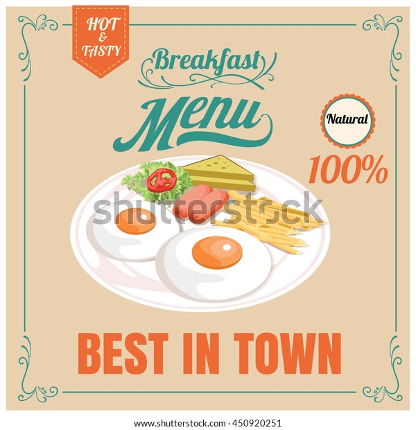 Vintage Poster Breakfast Menu Design Retro Stock Vector (Royalty Free ...