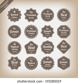 Vintage Premium Quality Labels Set: เวกเตอร์สต็อก (ปลอดค่าลิขสิทธิ์ ...
