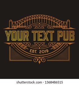 Vintage Pub Logo Vector Layered 库存矢量图（免版税）1368486512 | Shutterstock