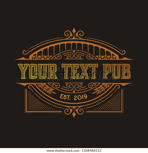 Vintage Pub Logo Vector Layered 库存矢量图（免版税）1368486512 | Shutterstock