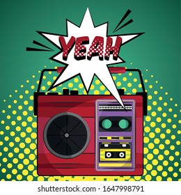 Vintage Radio Comic Expression Pop Art Stock Vector (Royalty Free ...