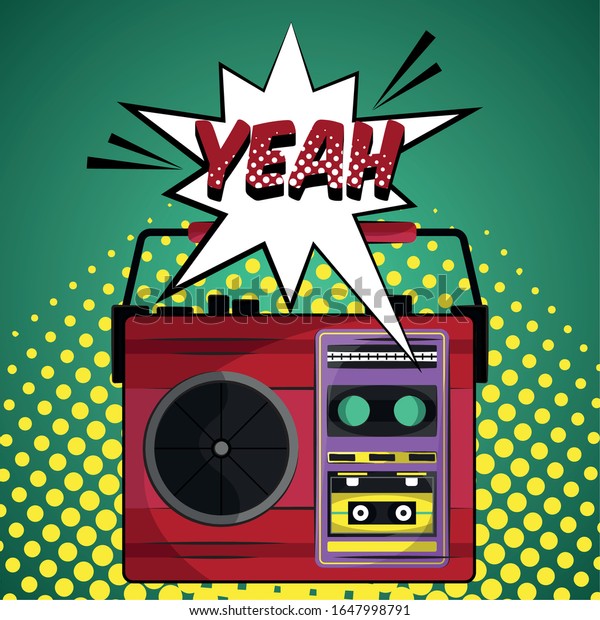 Vintage Radio Comic Expression Pop Art Stock Vector (Royalty Free ...