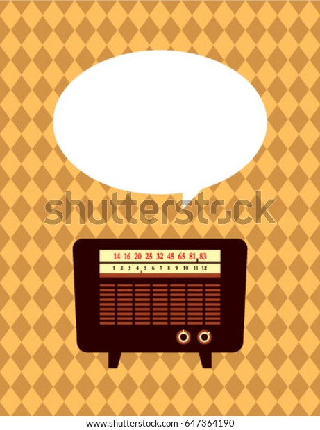 Vintage Radio Message Card Vector: vector de stock (libre de regalías ...
