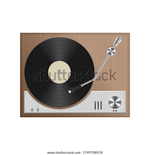 Vintage Record Player Vector Illustration Isolated Stock Vector ...
