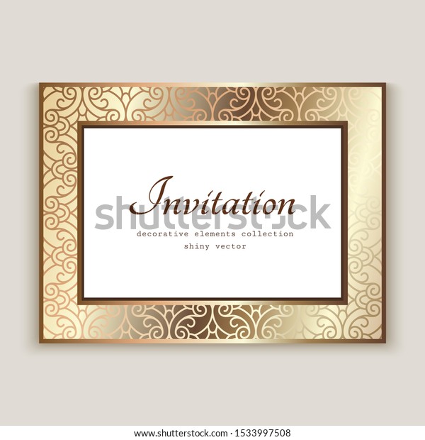 Vintage Rectangle Card Ornamental Border Photo Stock Vector (Royalty ...