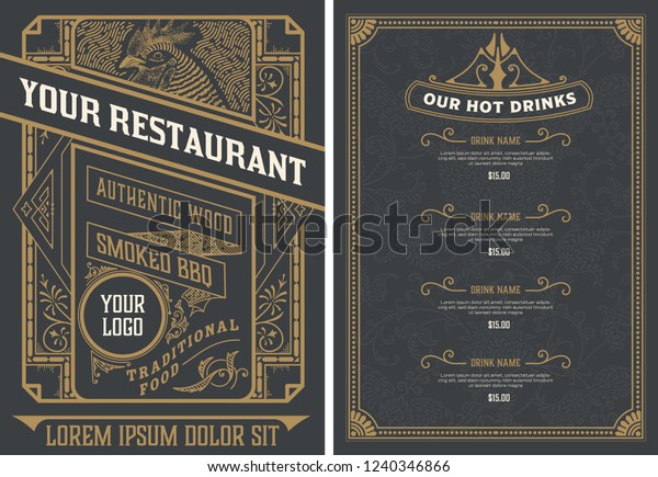 Vintage Restaurant Menu Design Template Vector Stock Vector (Royalty ...