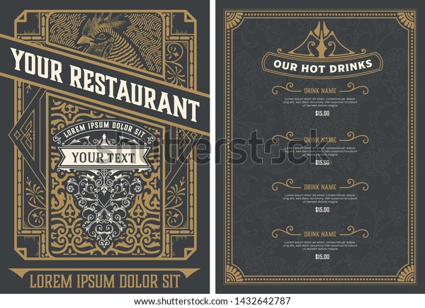 Vintage Restaurant Menu Design Template Vector Stock Vector (Royalty ...