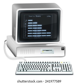 Vintage Retro Computer Keyboard Screen Stock Vector (Royalty Free ...
