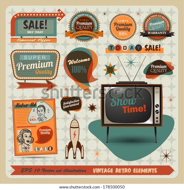 Vintage Retro Design Elements Illustration Stock Vector (Royalty Free ...