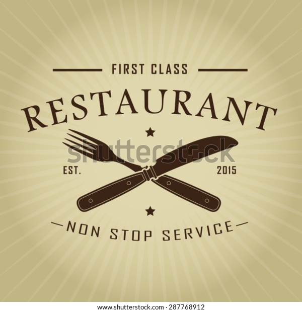 Vintage Retro First Class Restaurant Seal Stock Vector (Royalty Free ...