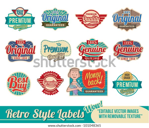 Etiquetas y etiquetas retro vintage - imágenes vectoriales editables ...