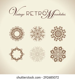 Vintage Retro Mandala Design Vector Illustration Stock Vector (Royalty ...