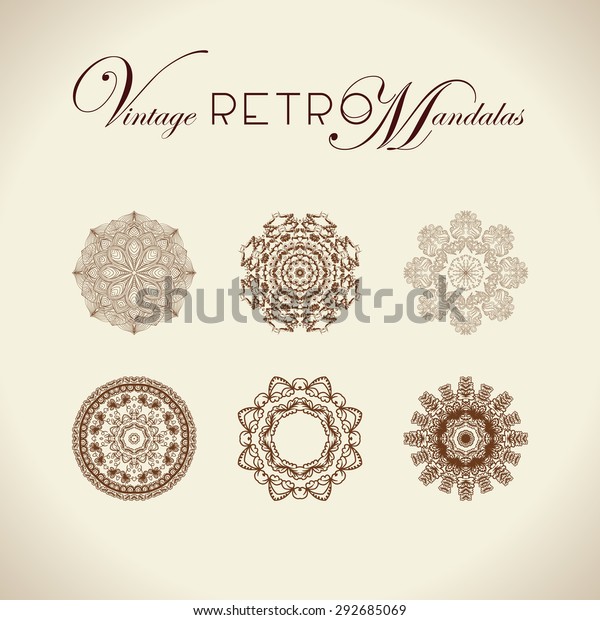 Vintage Retro Mandala Design Vector Illustration Stock Vector (Royalty ...