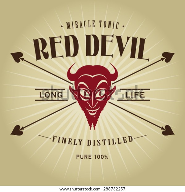 Vintage Retro Red Devil Seal Stock Vector (Royalty Free) 288732257 ...