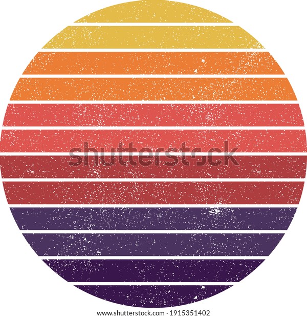 Vintage Retro Striped Sunset Graphics You Stock Vector (Royalty Free ...