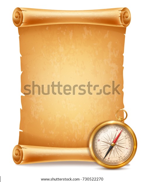 Vintage Retro Style Compass Ancient Paper Stock Vector (Royalty Free ...