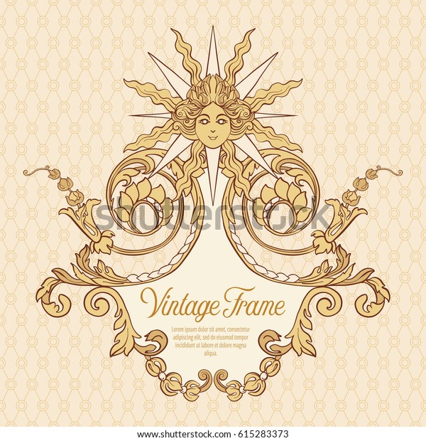 Vintage Richly Decorated Frame Rococo Style Stock Vector (Royalty Free ...