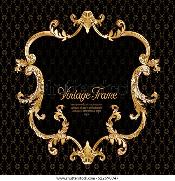 Vintage Richly Decorated Frame Rococo Style Stock Vector (Royalty Free ...